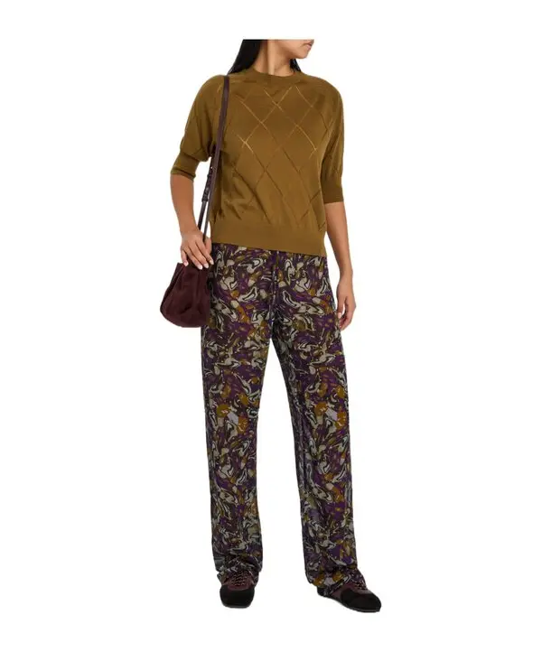 Dries Van Noten Pachas Printed Chiffon Trousers