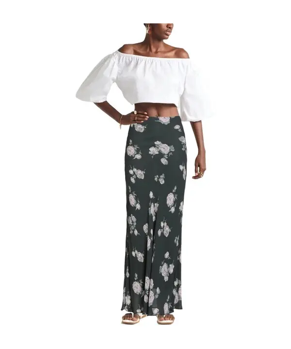 GANNI Floral Print Waist-cinching Maxi Dress