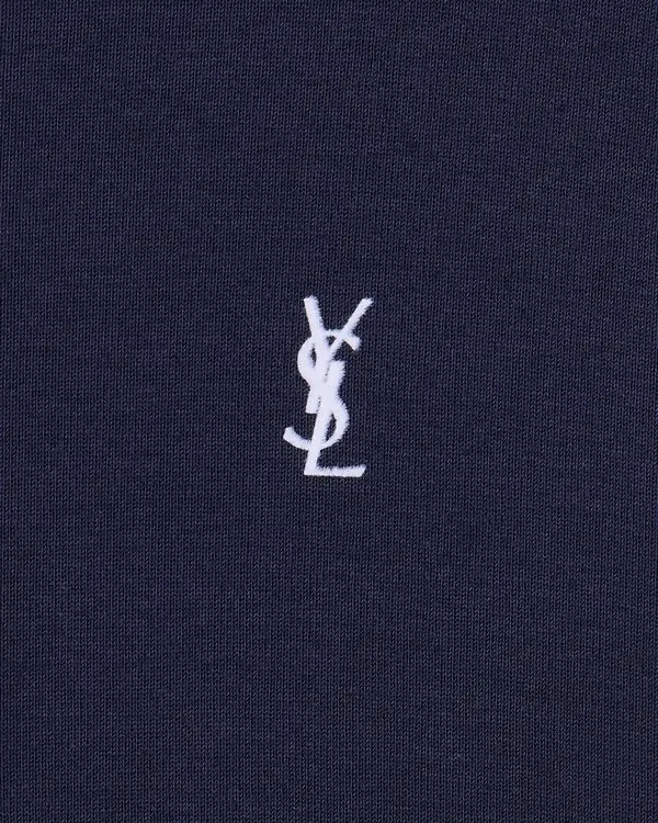 Saint Laurent Cassandre Ribbed Cotton Knit T-shirt