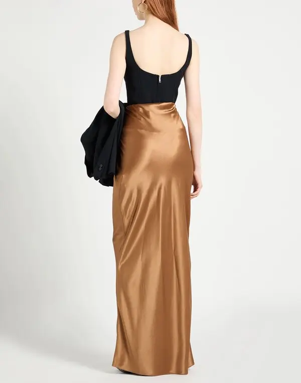 Saint Laurent Solid Color Satin Skirt