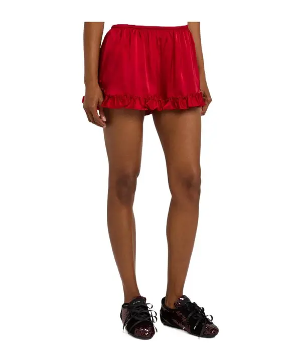 Simone Rocha Ruffled Stretch-satin Shorts