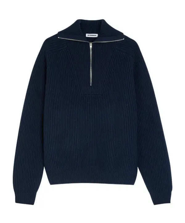 JIL SANDER High-neck Ribbed-wool Jumper