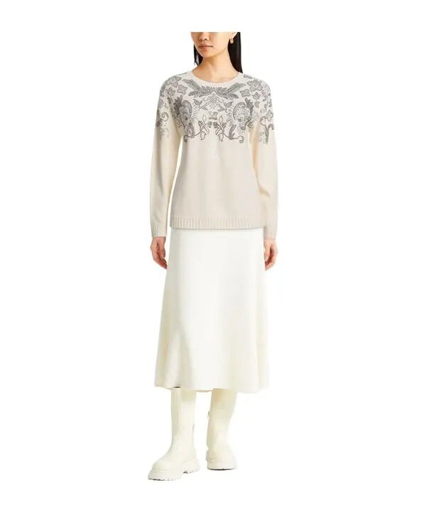 Max Mara Solid-color Crew Neck Knit Sweater