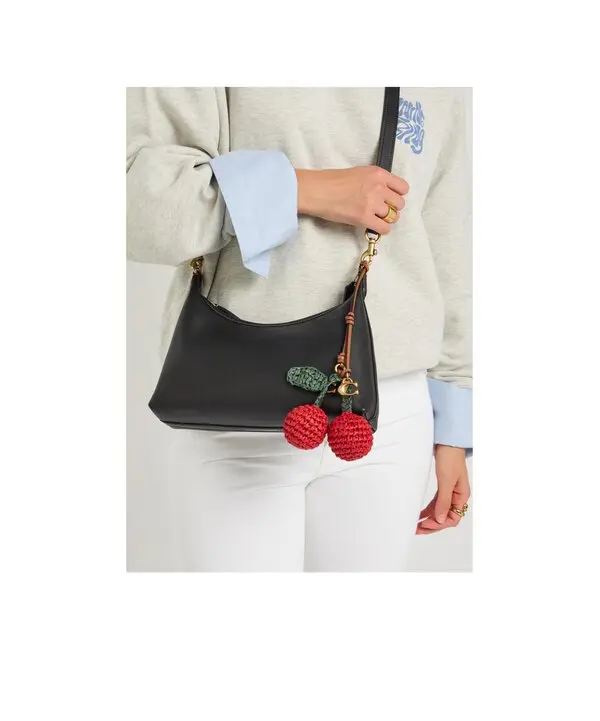 COACH Cherry-shaped Straw Bag Charm