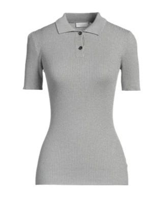 Brunello Cucinelli Metallic Knit Short-sleeve Polo Shirt