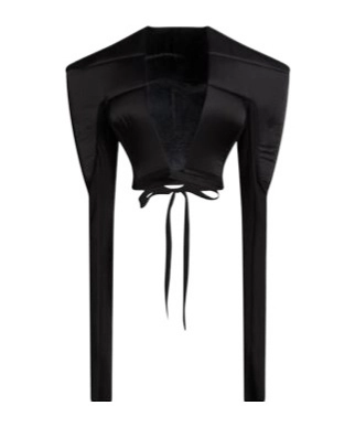 Rick Owens Long Sleeve Tie Detailed Jacket