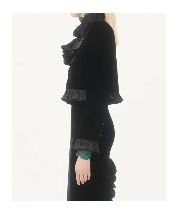 Valentino Garavani Cropped Jacket In Sablé Velvet