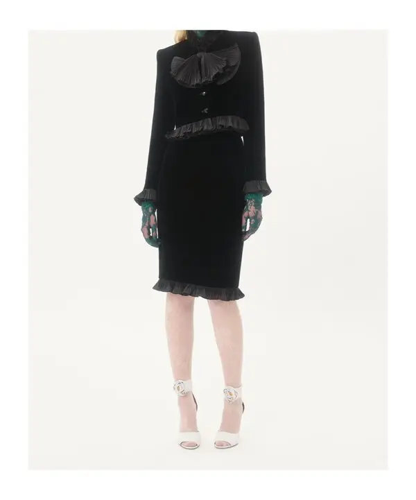 Valentino Garavani Cropped Jacket In Sablé Velvet