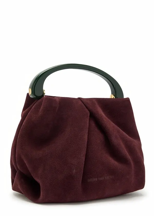Dries Van Noten Crisp Suede Top Handle Bag