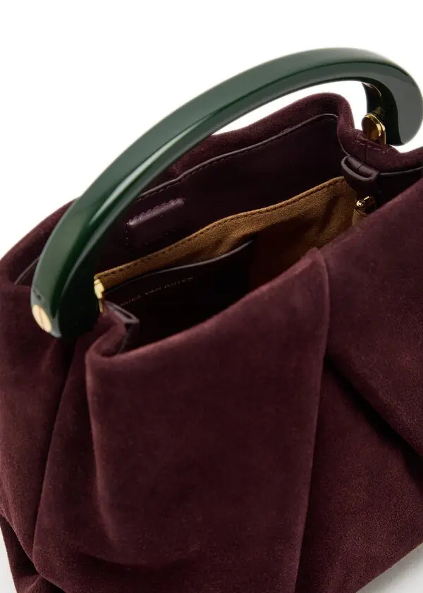 Dries Van Noten Crisp Suede Top Handle Bag