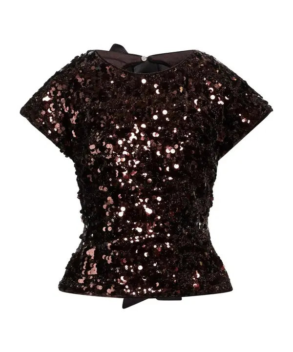 GANNI Solid-color Short-sleeved Top