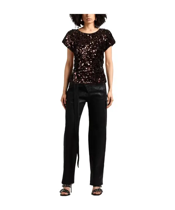 GANNI Solid-color Short-sleeved Top