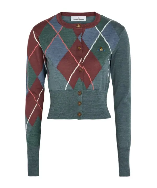 VIVIENNE WESTWOOD Argyle Wool-blend Cardigan - Green