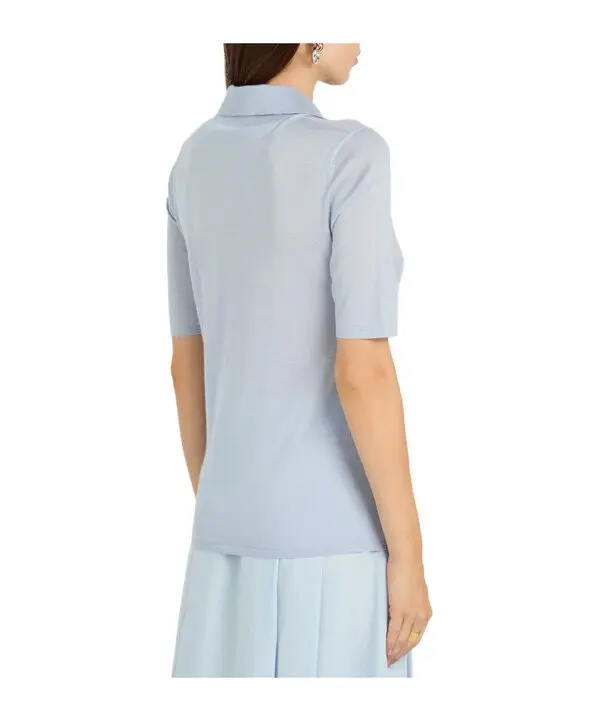 Gabriela Hearst Open Collar Cashmere And Silk-blend Polo Top