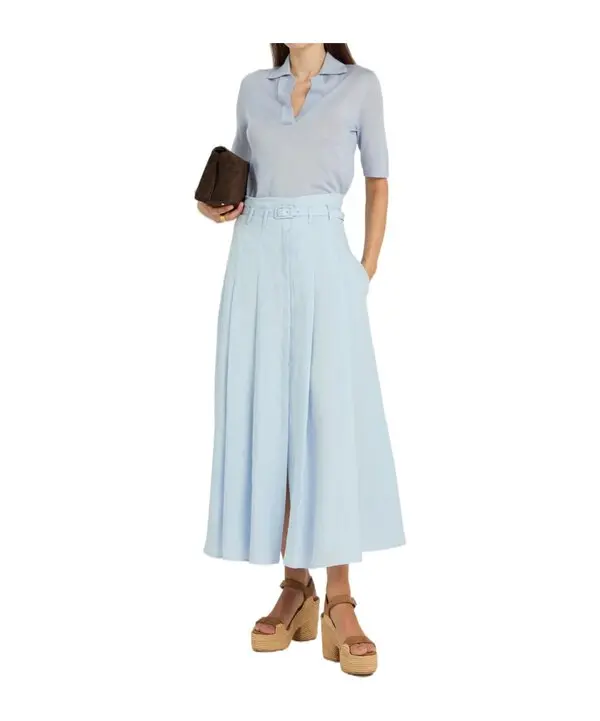 Gabriela Hearst Open Collar Cashmere And Silk-blend Polo Top