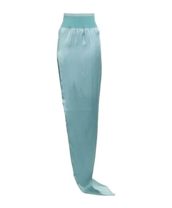 Rick Owens Asymmetric Satin Midi Skirt