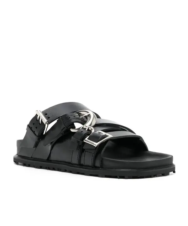 MARINE SERRE Buckle Flat Sandals