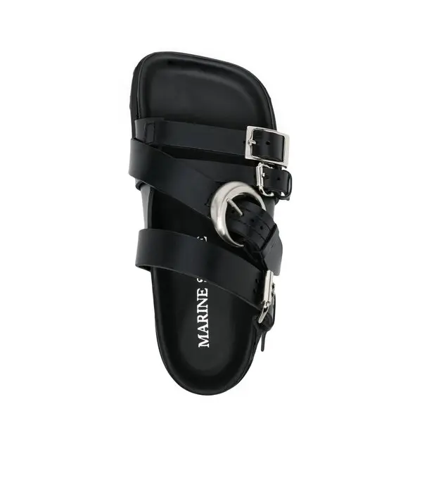 MARINE SERRE Buckle Flat Sandals
