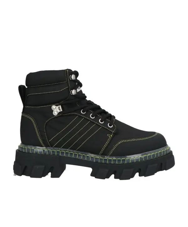 GANNI Lace-up Combat Boots With Leather Accents