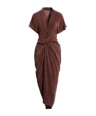 Rick Owens Velvet Draped Midi Dress - Red