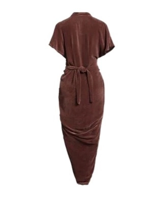 Rick Owens Velvet Draped Midi Dress