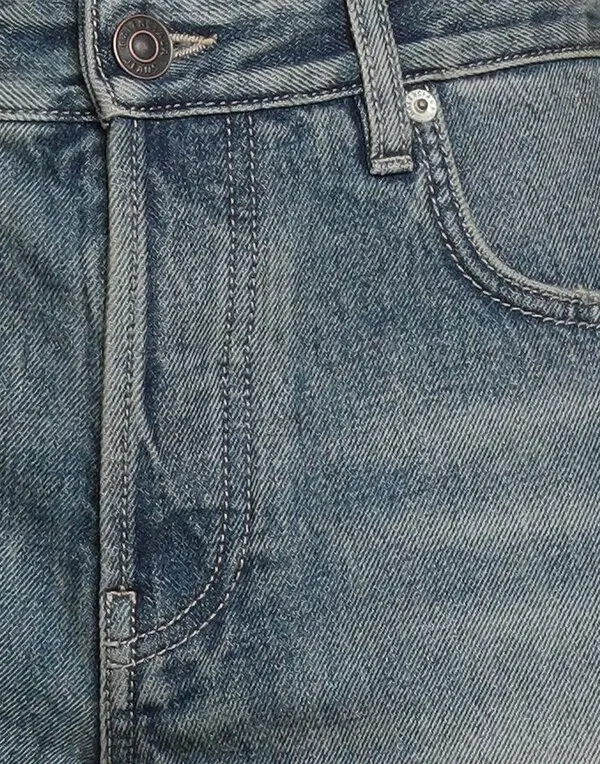 Balenciaga Dark Wash Frayed Hem Denim Shorts