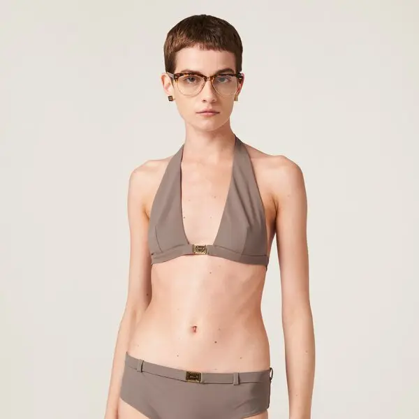 Miu Miu Logo Buckle Bikini Bottom