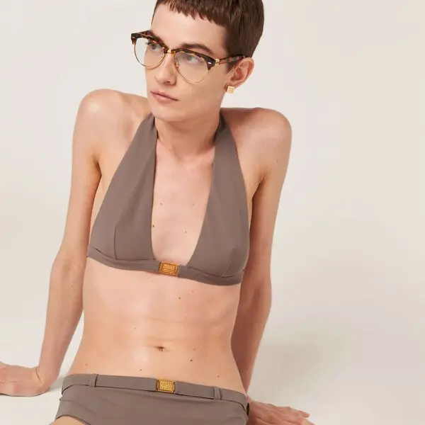 Miu Miu Logo Buckle Bikini Bottom