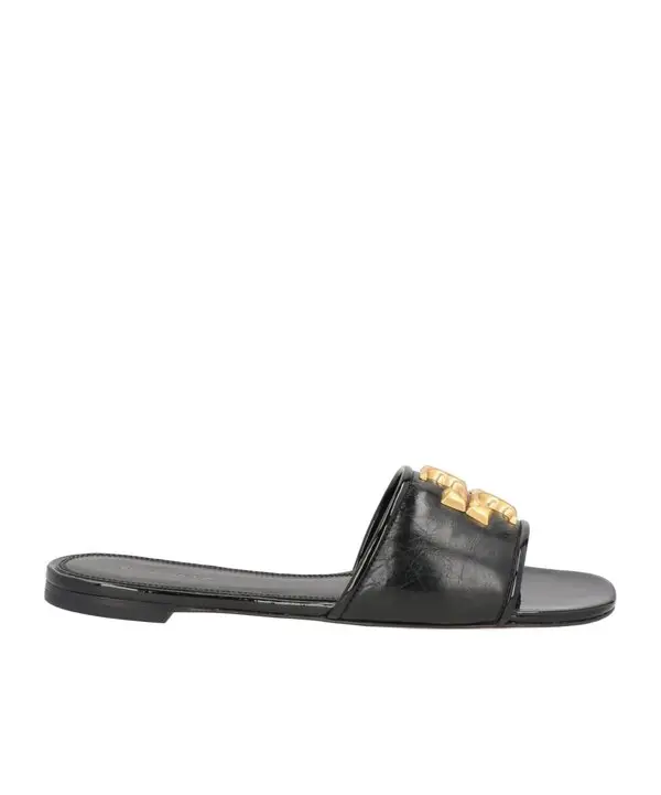 Tory Burch Minimalist Square Toe Slip-on Sandals With Logo Detail