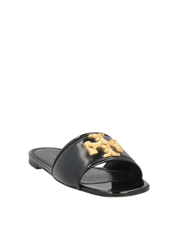 Tory Burch Minimalist Square Toe Slip-on Sandals With Logo Detail