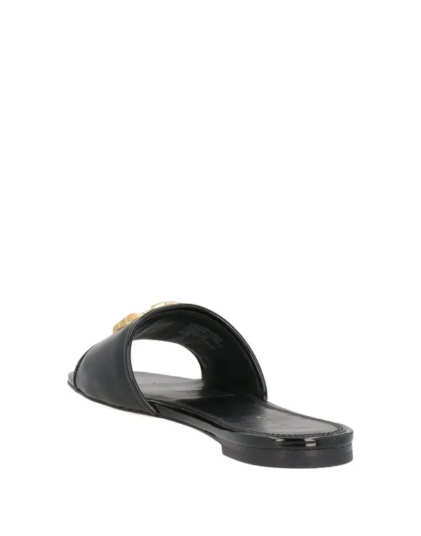 Tory Burch Minimalist Square Toe Slip-on Sandals With Logo Detail