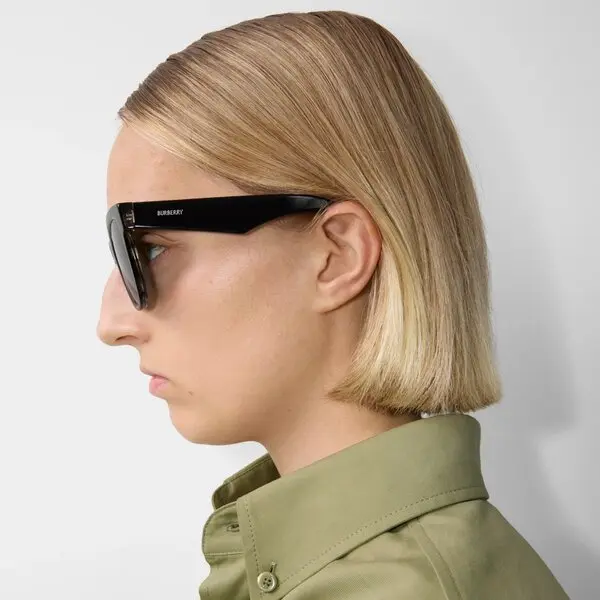 Burberry Check Round Sunglasses