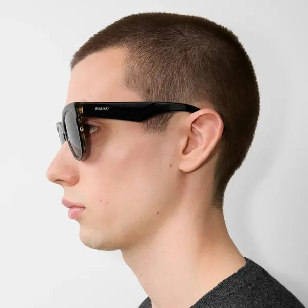 Burberry Check Round Sunglasses