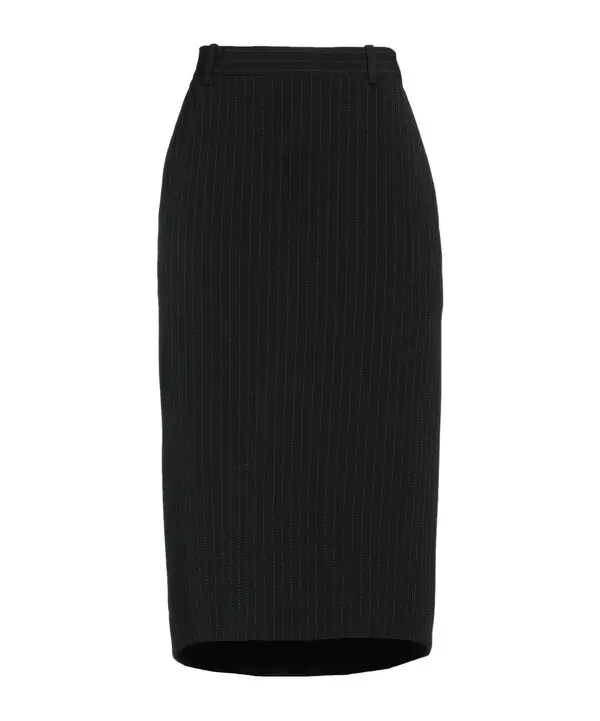 Balenciaga Asymmetrical Striped Midi Skirt