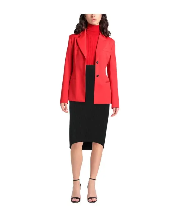 Balenciaga Asymmetrical Striped Midi Skirt