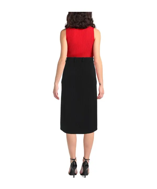 Balenciaga Asymmetrical Striped Midi Skirt