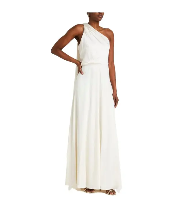 Max Mara One-shoulder Satin Gown