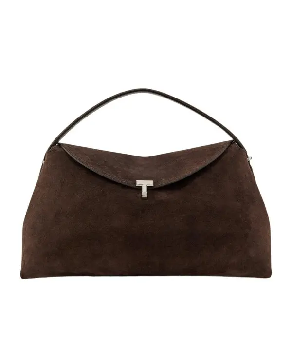 TOTEME T-lock Suede Top Handle Bag - Black