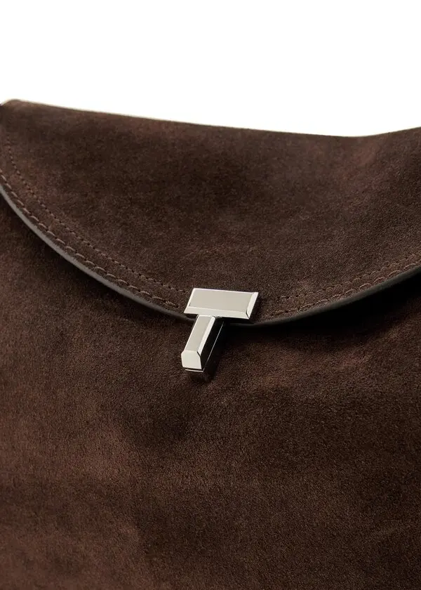 TOTEME T-lock Suede Top Handle Bag - Black