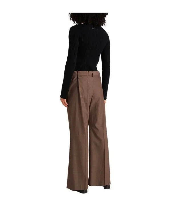 MAISON MARGIELA Ribbed Knit Crewneck Sweater With Contrasting Print