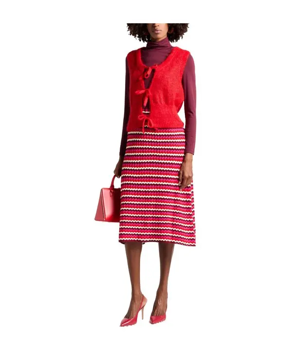 GANNI Sleeveless Knitted Vest - Red