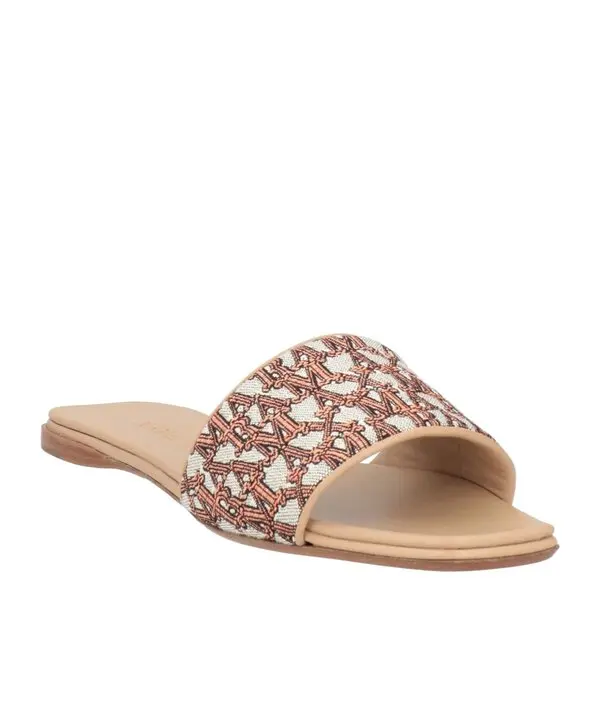 Max Mara Flat Square Toe Slides - Nude