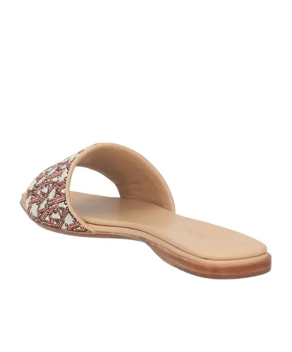 Max Mara Flat Square Toe Slides - Nude