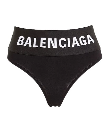 Balenciaga Solid Color Stretch Triangle Underpants - Black