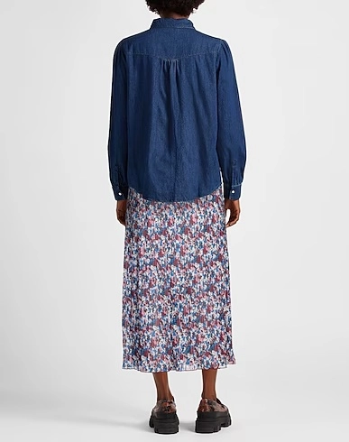 GANNI Pleated Midi Skirt With Floral Print