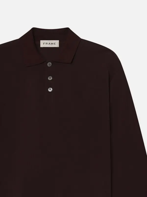 FRAME Long-sleeved Piqué Polo Shirt