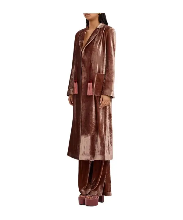 La DoubleJ Duster Tassel Velvet Coat