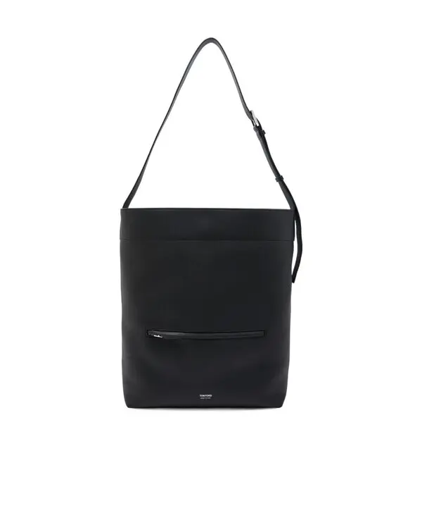 TOM FORD Grained Leather Bucket Bag - Black