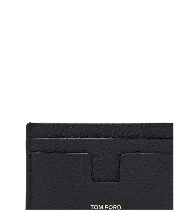 TOM FORD Grained Leather Card Holder - Black