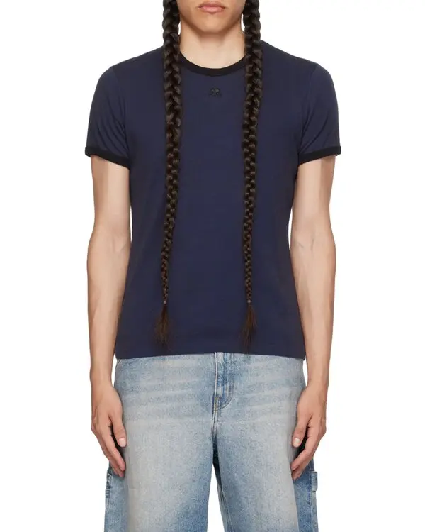 COURREGES Courrèges Bumpy Contrast Crewneck T-shirt